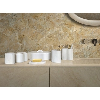 Roomfitters Marble Bathroom Accessories Set, Natural Stone Countertop ...