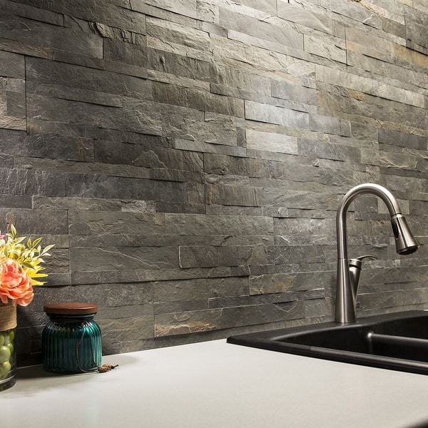 stone wallpaper backsplash