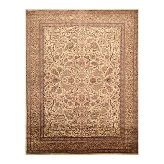 Hand Knotted 250 KPSI Beige Wool Traditional Oriental Rug (9x12) - 8 ...