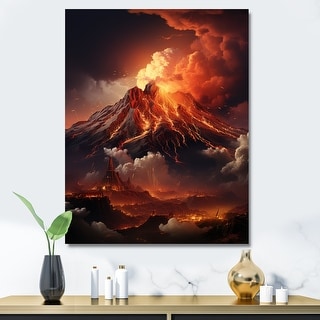 Designart "Volcano Volcanic Awakening I" Volcano Wall Art - Bed Bath ...