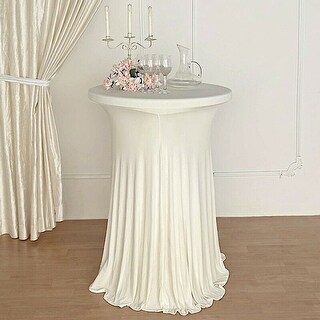 Cocktail Table Cover Natural Wavy Drapes Spandex 32" x 43" Ivory - Bed ...