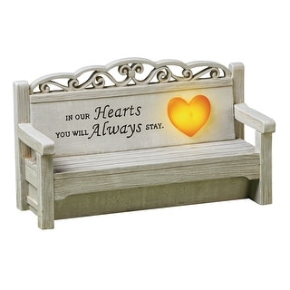 Solar Lighted Heart Memorial Bench Sculpture with Sentiment - NO SIZE ...