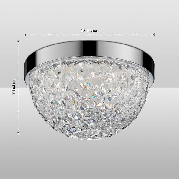 Castor Crystal Hemispheric LED Flush Mount Ceiling Light 11" - 3 Color ...
