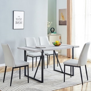 Modern 5 Piece Breakfast Nook Dining Sets with Rectangular MDF Dining ...