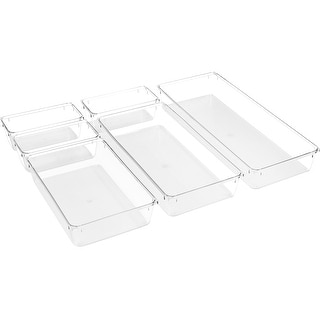 Clear Drawer Organizer Set for Home And Closet - 6 Pc Set - Bed Bath ...