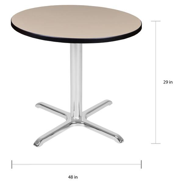 Via Round Melamine Table with Metallic X-cross Base - Bed Bath & Beyond ...