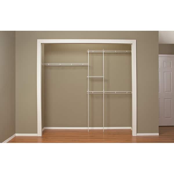 ClosetMaid Fixed Mount 60 - 96 inch White Wire Closet Organizer - Bed ...