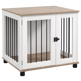PawHut Dog Crate Furniture, Side Table Indoor Dog Kennel, End Table ...