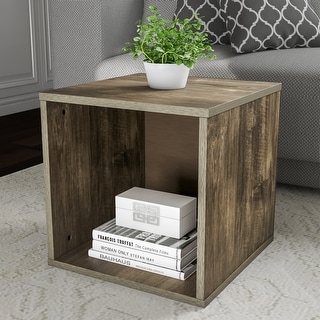 Lavish Home Contemporary Stackable Modular Cube End Table (Gray) - Bed ...