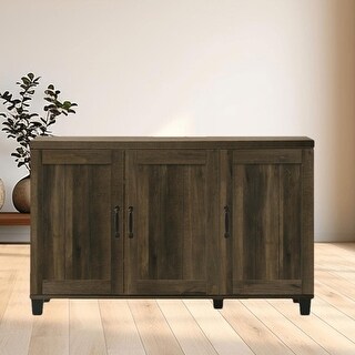 Dusty Oak 3-Door Shoe Organizer Rack Cabinet with Adjustable Shelves ...