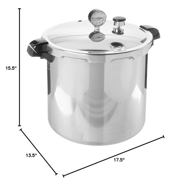 23-Quart Induction Compatible Pressure Canner, Silver, Aluminum - Bed ...