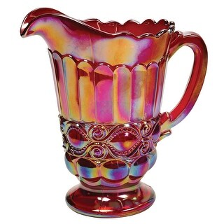 Vintage Style Carnival Glass Pitcher - Ruby Red - 24 Ounce - Bed Bath ...