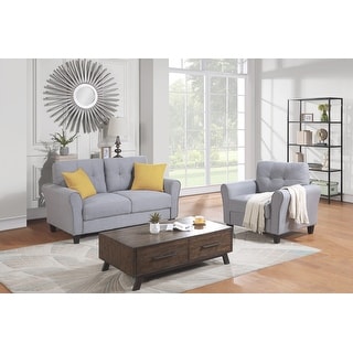 Classic Design Linen Living Room Sofa Set - Bed Bath & Beyond - 37501968