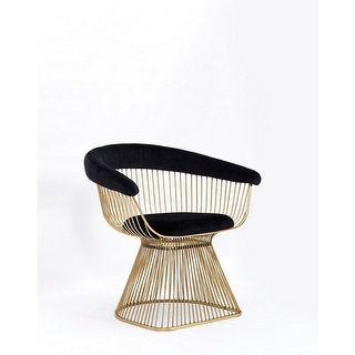 Cid 28 Inch Modern Dining Chair, Slatted Gold Cone Base, Black - 23L x ...