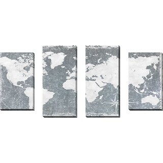 "Galvanized Map" by CAD Designs Print on Canvas Set of 4 - Bed Bath ...