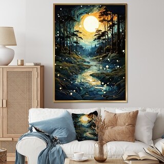 Designart "Drip Natures Pulse River IV" Drip Painting Framed Wall Art ...
