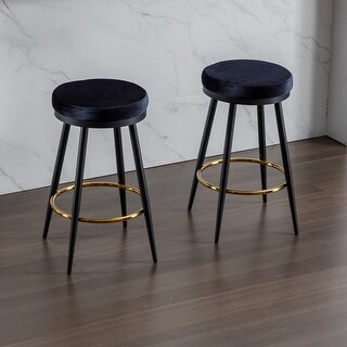 Armless Barstools Black Round Seat Bar Stools Kitchen Dining Chair ...