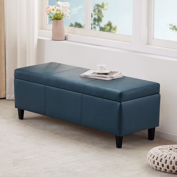 light blue rectangle ottoman