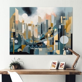 Designart "Green Abstracted Scenic Views I" Abstract Landscape Wall Art ...