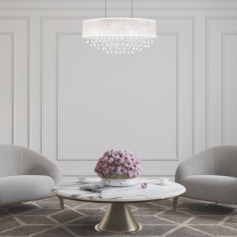 Radiant 6 Light Drum Shade Chandelier With Chrome Finish - Bed Bath ...