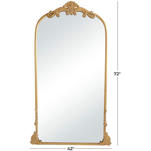 Gold Metal or Bronze Wooden Ornate Baroque Floor or Wall Mirror - Bed ...