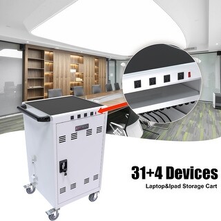 Locking Mobile Charging Cart and Cabinet for Tablets Laptops 35-Device ...