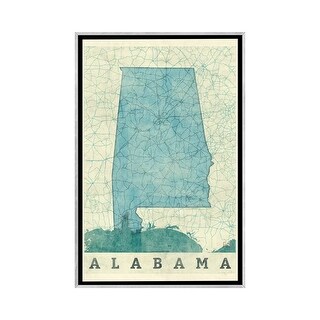 iCanvas "Alabama Map" by Hubert Roguski Framed - Bed Bath & Beyond ...