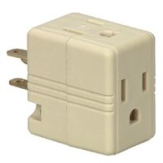 Cooper Wiring BP1482V "3-Wire" Grounded Cube Tap 15 Amp Ivory - Bed ...