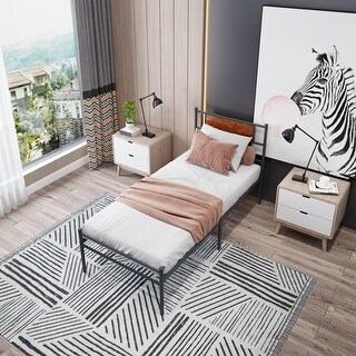 Simplism metal bed frame with 12.7" height platform,twin size - Bed ...