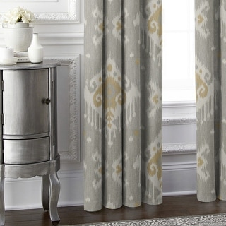 Mahal Gray Pinch Pleat Drapery Panel - Pair - N/A - Bed Bath & Beyond ...