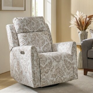 Amin Modern Swivel And Rocker Power Recliner with Independently ...