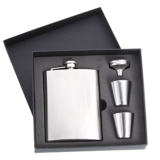 8oz Stainless Steel Hip Flask Set with Cup Funnel for Camping Hiking ...