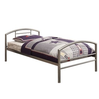 Tube Shaped Metal Twin Size Bed In Silver - Bed Bath & Beyond - 23553904