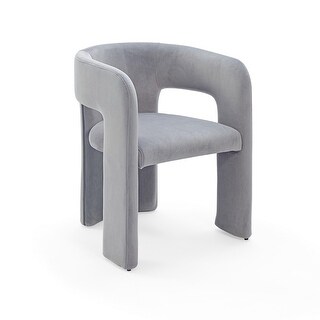 Winny 24 Inch Accent Dining Armchair, Fully Upholstered in Soft Gray ...
