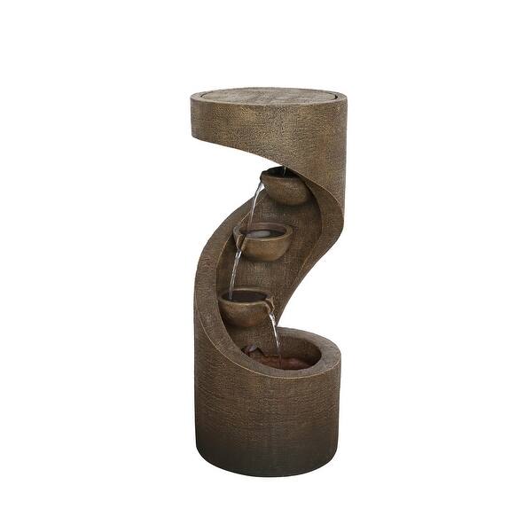 32" Spiral Cups Cascading Fountain With Warm White LEDs - Bed Bath ...