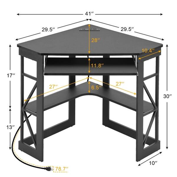 VECELO Triangle Corner Desk 90 Degrees Triangle for Computer, Small ...