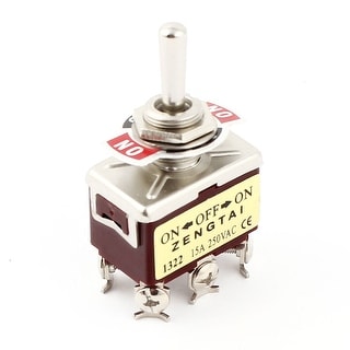 Panel Mount DPDT ON/OFF/ON 6 Screw Terminals Toggle Switch AC 250V 15A ...
