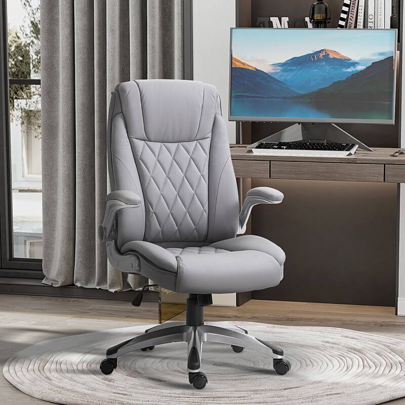 High Back 360° Swivel Ergonomic Home Office Chair with Flip Up Arms ...