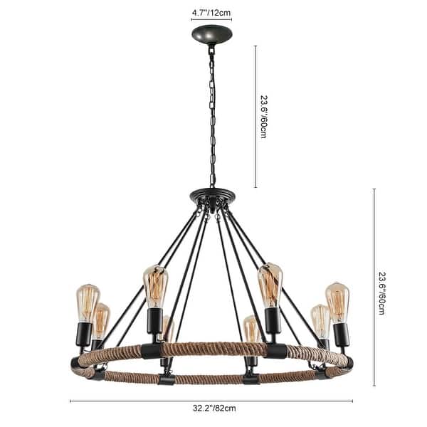 Modern Farmhouse Wagon Wheel Light Fixture - - 36100797