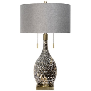 StyleCraft Lydney Brown Twin Pull Chain Hexagon Pattern Table Lamp ...