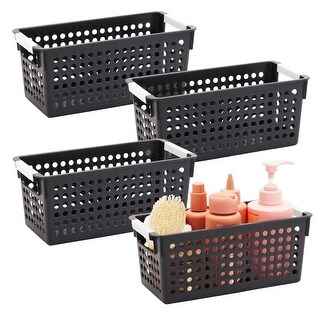 4-Pack Black Plastic Baskets - Bed Bath & Beyond - 40732004