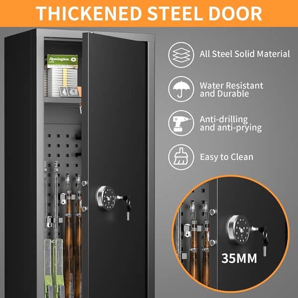 10-12 Gun Rifle Safe Cabinet for Home Rifle and Pistols with Adjustable ...