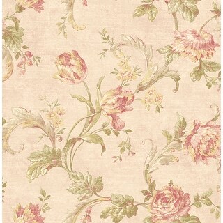 Seabrook Designs Chalice Carnation Trail Unpasted Wallpaper - Bed Bath ...