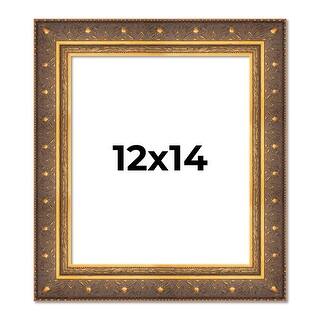 12x14 Frame Vintage Gold Solid Wood Picture Frame | 2.5 Inch Moulding ...