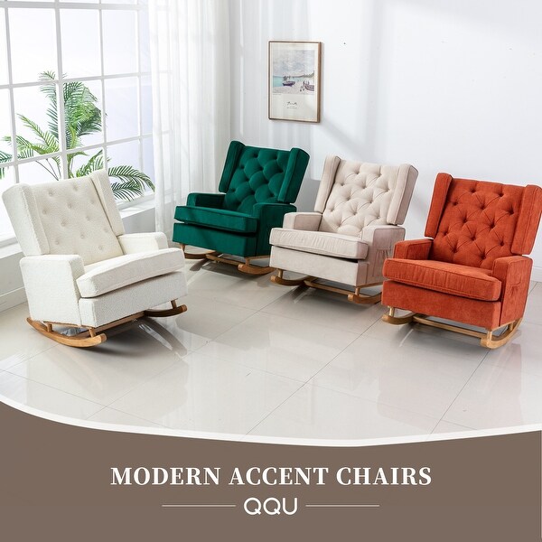 Neoclassical single person sofa fabric lazy leisure rocking chair Modern Household Elderly Chair Bed Bath Beyond 39501285