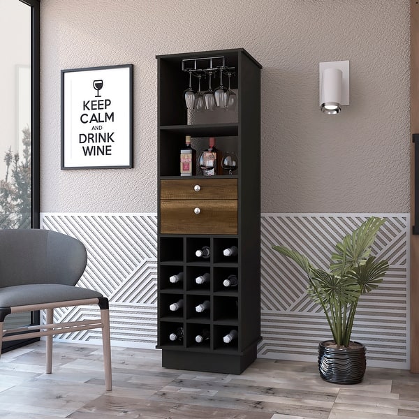FM Furniture Hype Bar Cabinet with 12 Wine Cubbies, 2 Drawers - N/A ...