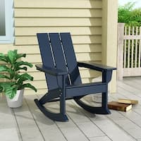 Modern 2-Slat Adirondack Poly Resin Rocking Chair for Indoor/Outdoor ...