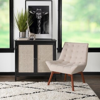 Athena Accent Chair Tufted Linen - Bed Bath & Beyond - 32516516