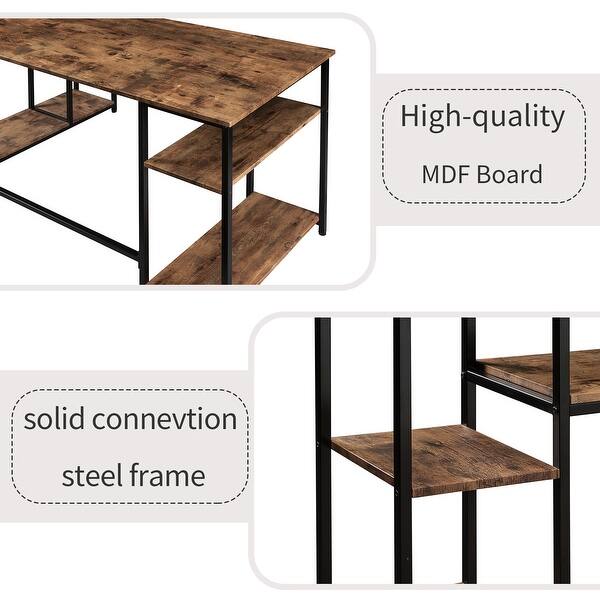 Modern Large Full-Size Workstation Home Office Computer Desk with ...