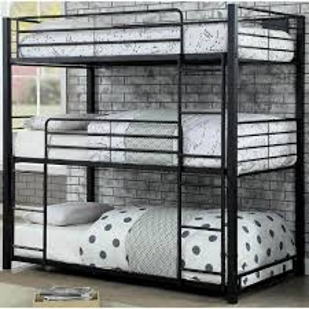Robby Twin Triple Decker Bed in Sand Black Finish - Overstock - 37102961